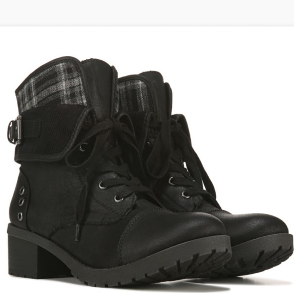 Rock & Candy | Shoes | New Rock Candy Sher Black Plaid Combat Boots ...